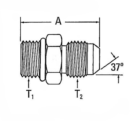 202702 SAE O-Ring Boss to 37º Flare