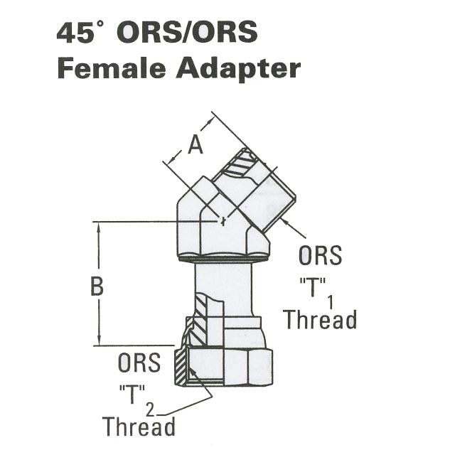 Item # FF2133T, 45 DEGREE ORS/ORS FEMALE ADAPTER AEROQUIP On Dunham ...