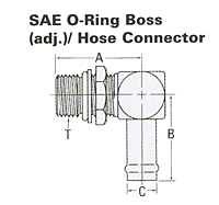 Item # FF1167, SAE O-Ring Boss (adj.)/Hose Connector On Dunham Rubber ...